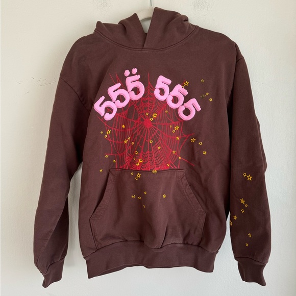Sp5der | Shirts | Sp5der 555 555 Brown Spider Hoodie | Poshmark
